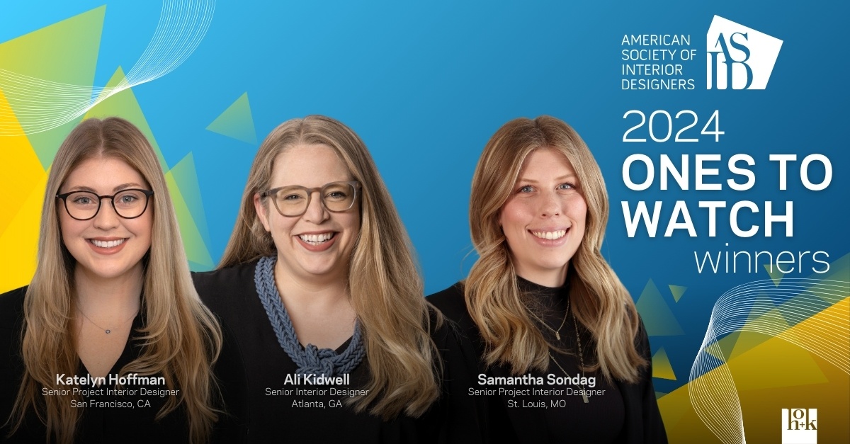 Three HOK Designers Named to ASID's "Ones to Watch" List for Interior Design - HOK